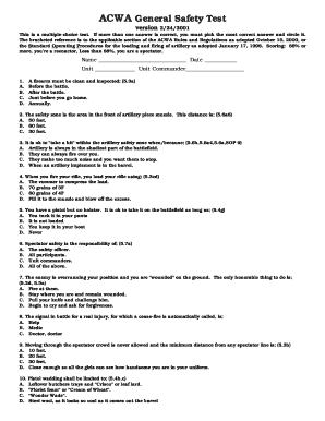 Fillable Online ACWA General Safety Test - Userslanmindscom Fax Email ...