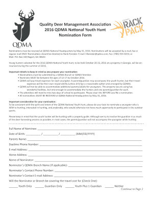 Fillable Online Quality Deer Management Association 2016 QDMA National ...