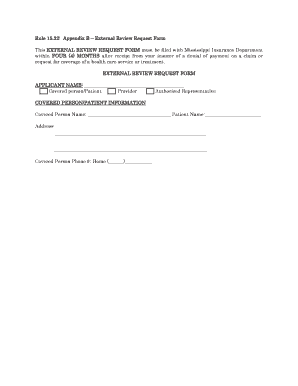 Fillable Online Rule 1522 Appendix B External Review Request Form This ...