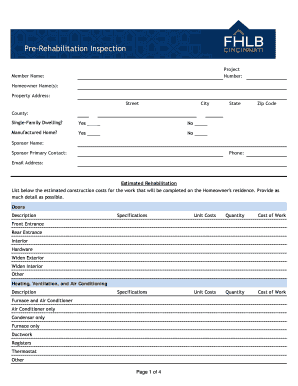 Fillable Online Pre-Rehabilitation Inspection - FHLB Cincinnati Fax ...