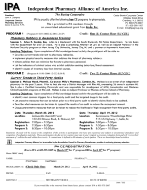 Fillable Online ipagroup Registration form Pharmacy Security and Audits ...