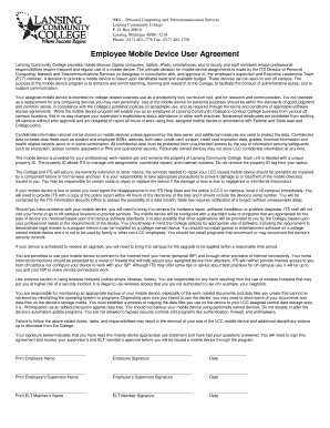 Fillable Online lcc Employee Mobile Device User Agreement Fax Email ...
