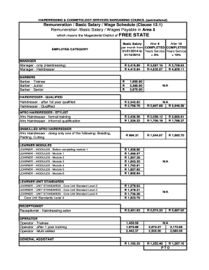 Fillable Online Remuneration / Basic Salary / Wage Schedule (Clause 12 ...