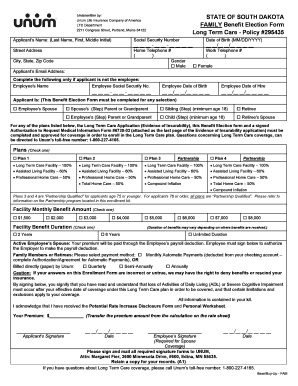 Fillable Online Underwritten by: Unum Life Insurance Company of America ...