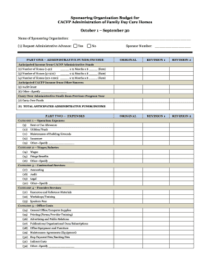 Fillable Online kn-eat Sponsoring Organization Budget for CACFP ...