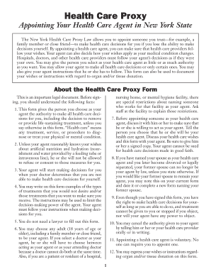 Fillable Online Health Care Proxy Form - Appointing Your Health Care ...