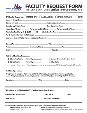 Fillable Online FACILITY REQUEST FORM - bhuronvalleyreccomb Fax Email Print - pdfFiller