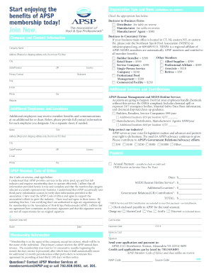 Fillable Online apsp Start enjoying the benefits of APSP membership ...