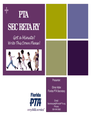 Fillable Online floridapta PTA SECRETARY Fax Email Print - pdfFiller