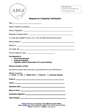 Fillable Online Credential Verification Fax Email Print - pdfFiller