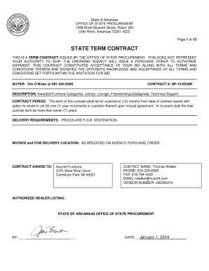 Fillable Online State Term Contract - staticarkorg Fax Email Print ...