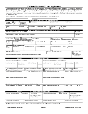 Fillable Online FNMA 1003 1-04 revision. Uniform Residential Loan Application Fax Email Print ...