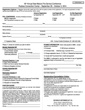 Fillable Online nmml 2014 FSC Registration Form Fax Email Print - pdfFiller