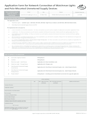 Fillable Online Application Form for Network Connection of Watchman ...