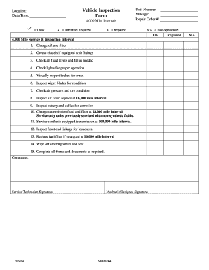 Fillable Online Location Vehicle Inspection Unit Number DateTime Form ...