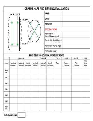 Fillable Online swtc CRANKSHAFT AND BEARING EVALUATION - SWTC Fax Email ...