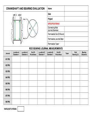 Fillable Online swtc CRANKSHAFT AND BEARING EVALUATION Fax Email Print ...