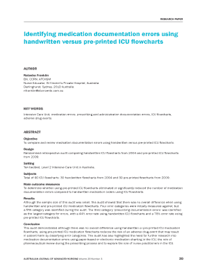 Fillable Online Identifying medication documentation errors using Fax ...