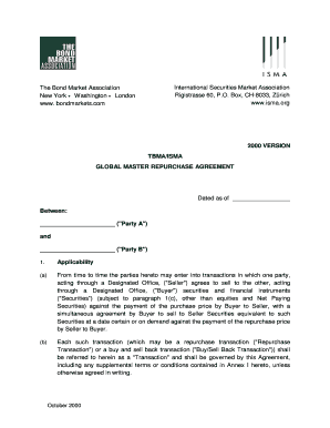 Fillable Online sifma GMRA 2000 Version - SIFMA Fax Email Print - pdfFiller