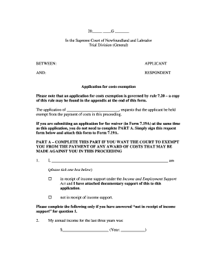 Fillable Online court nl 20 G In the Supreme Court of Newfoundland and ...