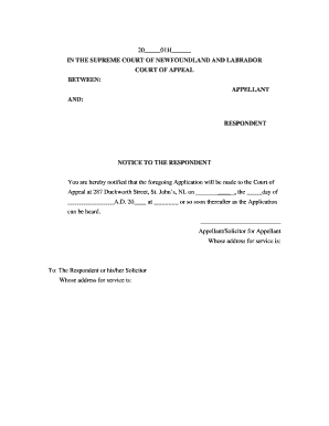Fillable Online court nl 2001h in the supreme court of newfoundland and ...