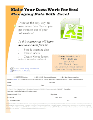 Fillable Online Make Your Data Work For You - scaororg Fax Email Print ...