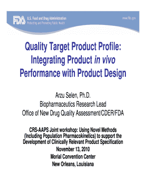 Fillable Online Quality Target Product Profile: Fax Email Print - pdfFiller