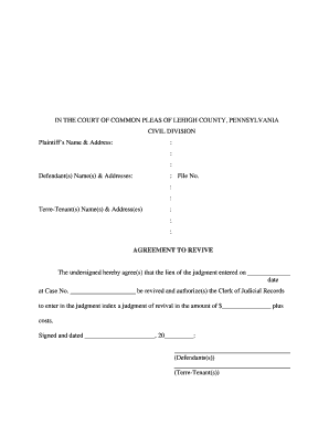 Fillable Online lccpa Praecipe for Agreement to Revive-publicdoc Fax ...