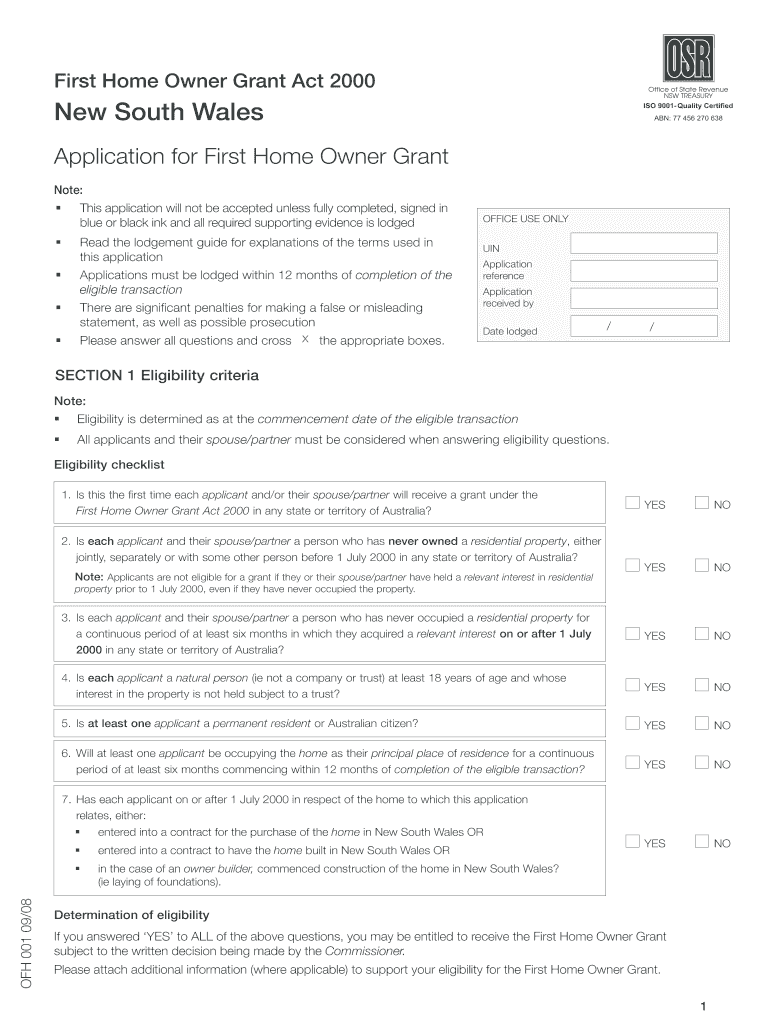 Fillable Online NSW Application Form and Lodgement Guide - Vault Fax ...