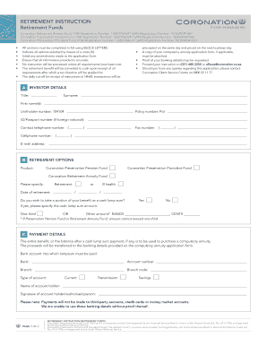 Fillable Online RETIREMENT INSTRUCTION Retirement Funds Fax Email Print ...