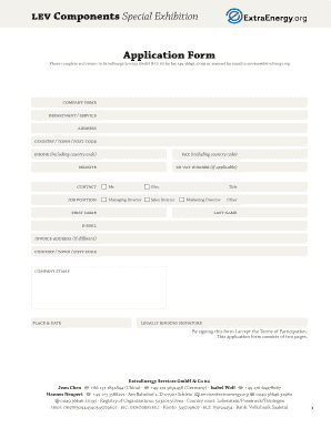 Fillable Online Registration form LEV Components Special Exhibition ...