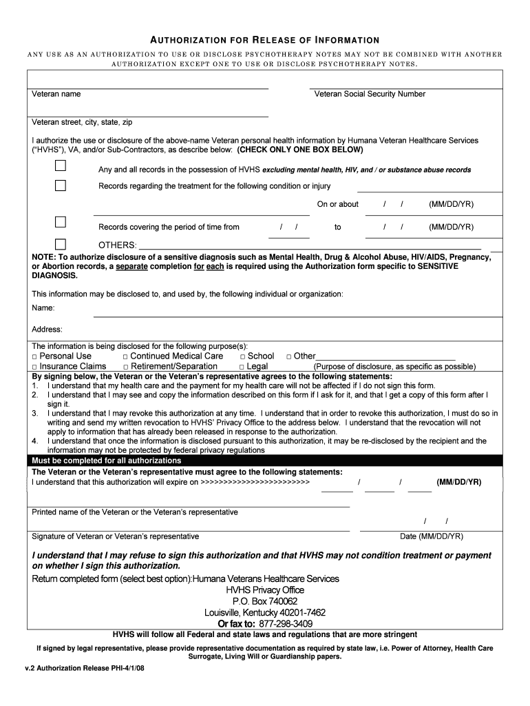 Fillable Online General Authorization Release of Information form 121807.d. General ...
