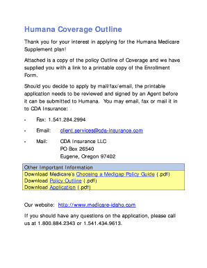 Fillable Online Humana Coverage Outline - medicare-idahocom Fax Email ...