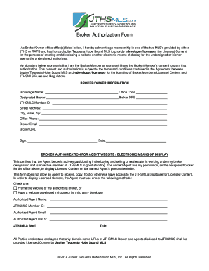 Fillable Online Broker Authorization Form - Market Leader Fax Email ...