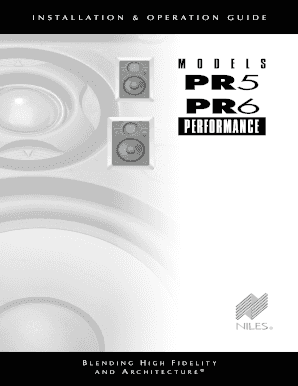 Fillable Online INSTALLATION OPERATION GUIDE - Niles Audio Fax Email Print - pdfFiller