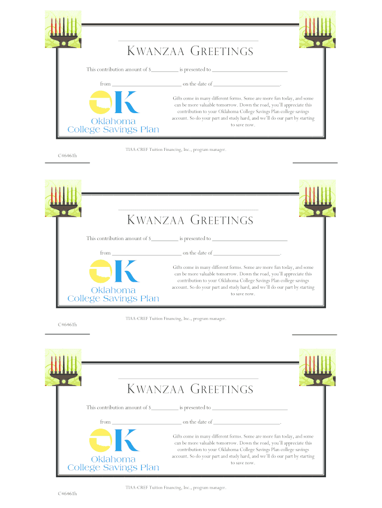 Fillable Online ok4saving Kwanzaa - Oklahoma 529 College Savings Plan ...