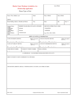 Fillable Online marinecorpsmustang Leave Blank Marine Corps Mustang ...