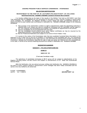 Fillable Online website apspsc gov REGISTER NUMBER - Andhra Pradesh ...