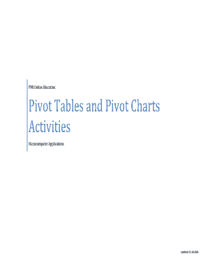 Fillable Online Pivot Tables and Pivot Charts Fax Email Print - pdfFiller