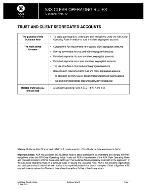 Fillable Online TRUST AND CLIENT SEGREGATED ACCOUNTS Fax Email Print ...