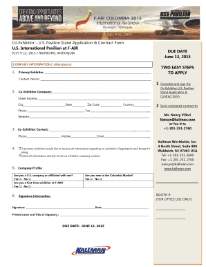 Fillable Online Pavilion Stand Application & Contract Form Fax Email Print - pdfFiller