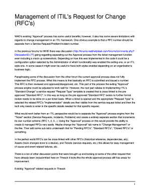 Fillable Online Management of ITIL's Request for Change Fax Email Print ...