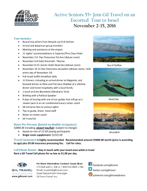 Fillable Online Active Seniors 55 Join Gil Travel on an Escorted - Gil ...