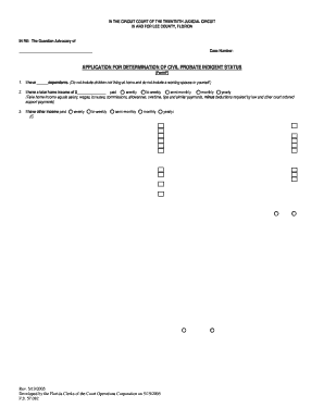 Fillable Online leeclerk APPLICATION FOR DETERMINATION OF CIVIL PROBATE ...