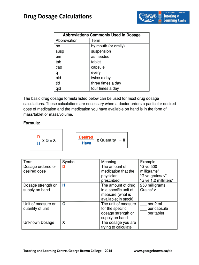 Fillable Online Drug Dosage Calculations Fax Email Print - pdfFiller