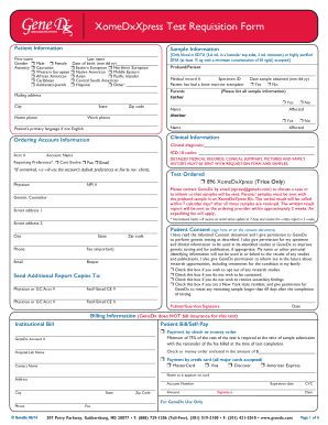 Fillable Online XomeDxXpress Test Requisition Form - GeneDx Fax Email ...