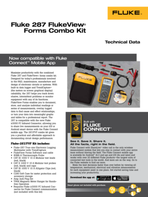 Fillable Online Fluke 287 FlukeView Forms Combo Kit - Data Sheet Fax ...