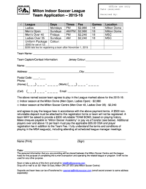 Fillable Online MSA-Adult-Team-Registration-Form - Milton Soccer ...