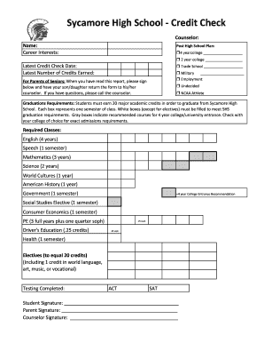 Fillable Online syc427 Sycamore High School - Credit Check - syc427org ...