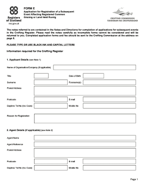 Fillable Online ros gov FORM E Application for Registration of a ...